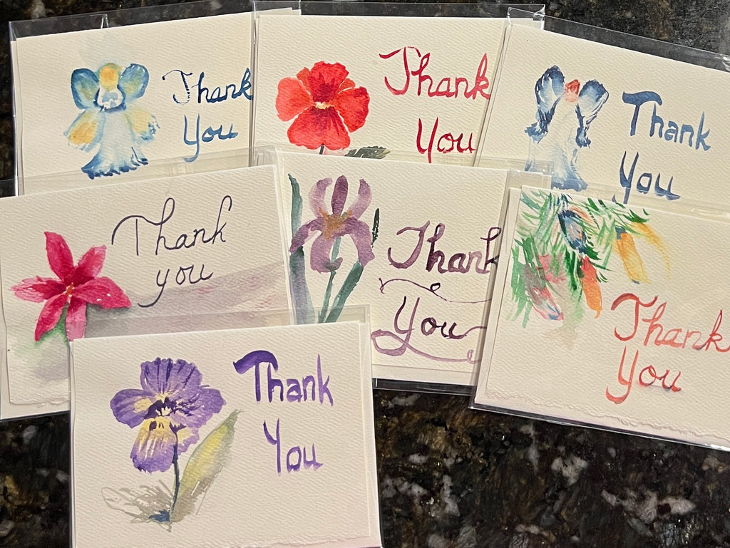 Hand Painted Thank You Notes – Gazing Through Glass
